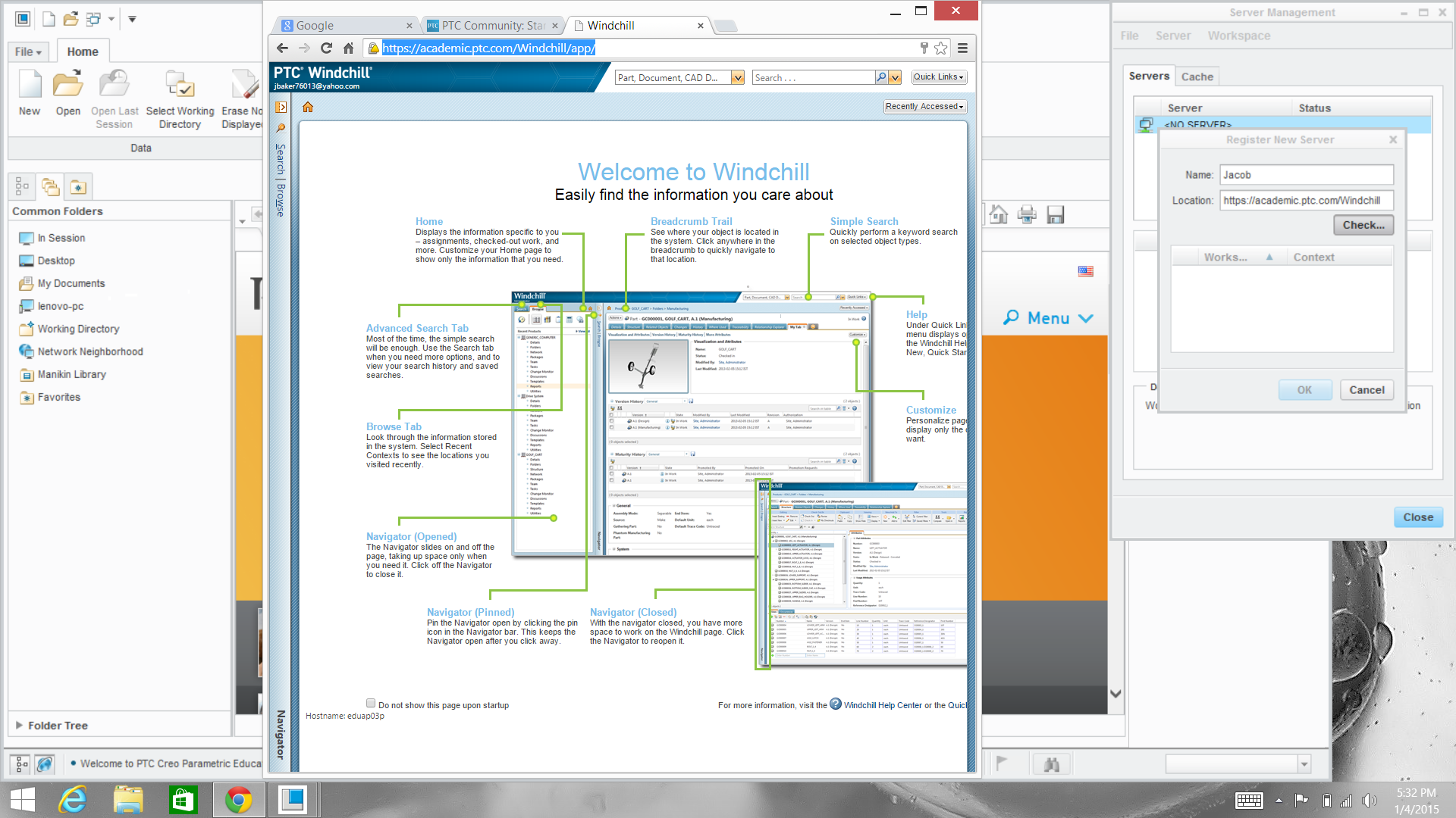 Solved I Cant Log Into My Windchill Server While On Creo Ptc
